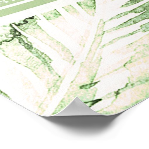 Elegant White Green Tropical Leaves Seating Chart | Zazzle