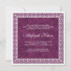 Elegant White Lace Border Plum Islamic Aqiqah Invitation | Zazzle