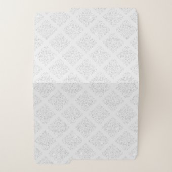 Elegant White Lace Fabric Glitter Wedding File Folder | Zazzle