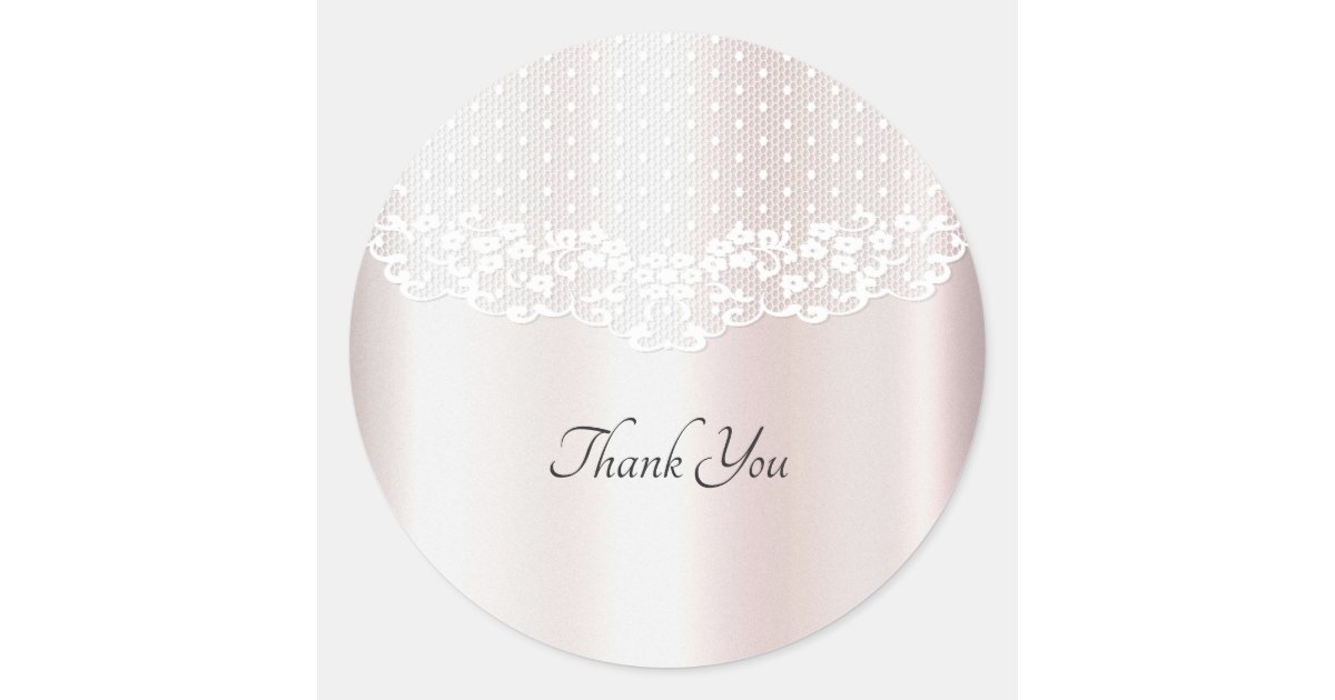 Elegant White Lace Floral Wedding Sticker | Zazzle