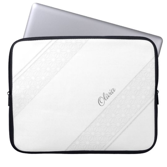 Elegant White Lace Pattern and Customization Laptop Sleeve | Zazzle.com