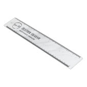 Elegant white marble custom logo ruler | Zazzle