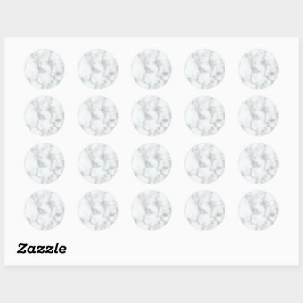 Elegant White Marble Look Classic Round Sticker | Zazzle