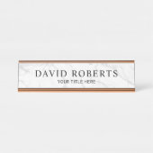 Elegant White Marble Minimalist Desk Name Plate | Zazzle