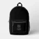 Elegant White Monogrammed Black Printed Backpack | Zazzle