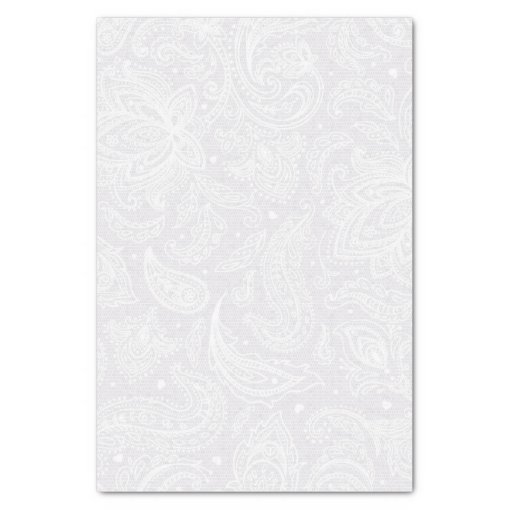 Elegant White Paisley Lace Tissue Paper | Zazzle