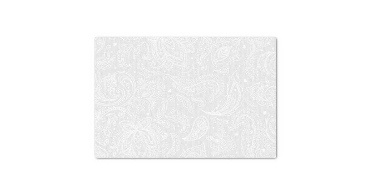 Elegant White Paisley Lace Tissue Paper | Zazzle