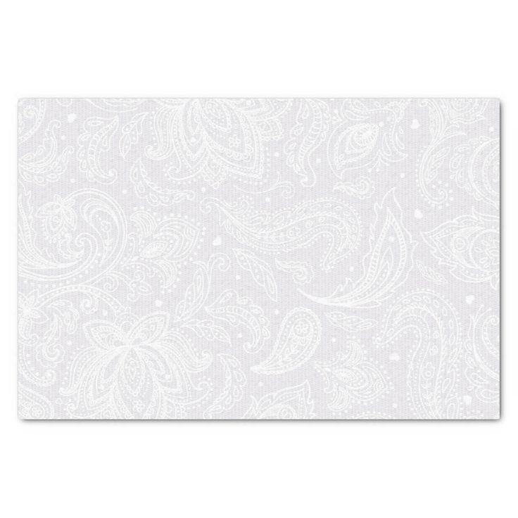 Elegant White Paisley Lace Tissue Paper | Zazzle