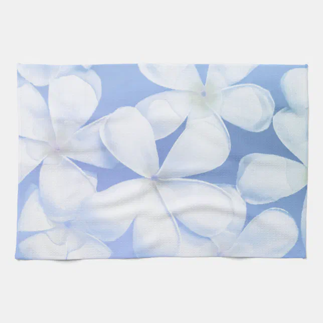 Elegant White Periwinkle Floral | Kitchen Towel | Zazzle