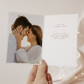 Elegant White Photo Wedding Her Vows Card | Zazzle