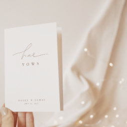 Elegant White Photo Wedding Her Vows Card | Zazzle