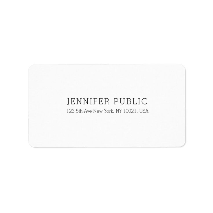Elegant White Professional Simple Modern Template Label | Zazzle