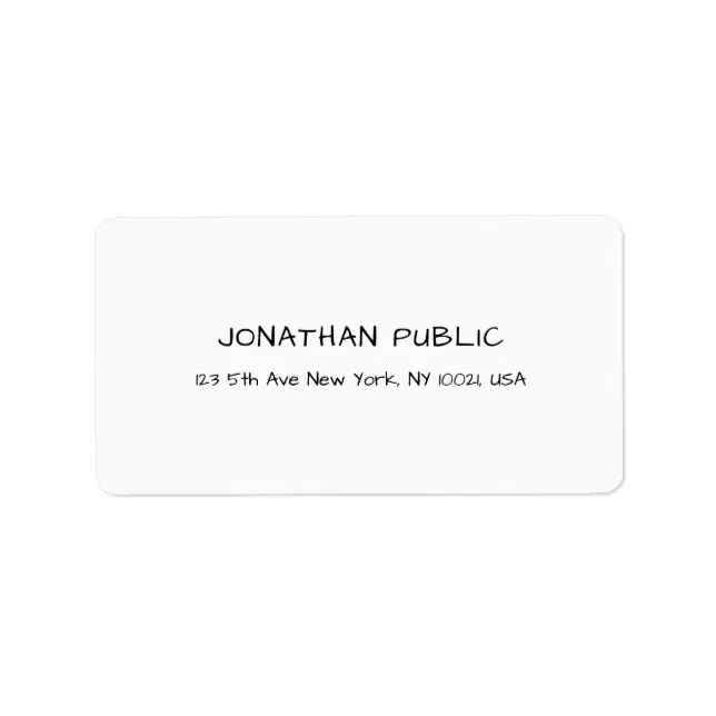 Elegant White Professional Template Modern Clean Label | Zazzle