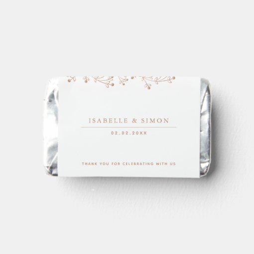 Elegant White & Rose Gold Personalized Wedding Hershey's Miniatures ...
