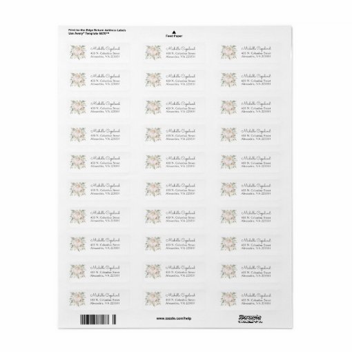 Elegant White Roses Floral Bouquet Label | Zazzle