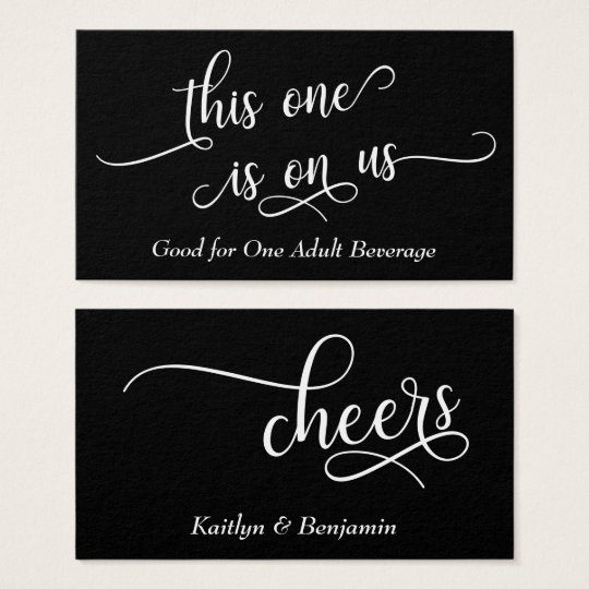 Elegant White Script, Editable Black Drink Tickets | Zazzle.com