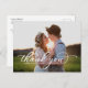 Elegant White Script Photo Thank You Postcard | Zazzle