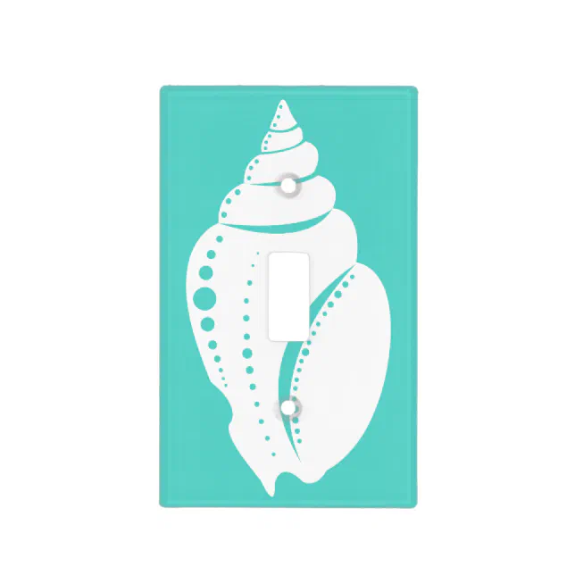 Elegant White Seashell & Sea Green Light Switch Cover | Zazzle