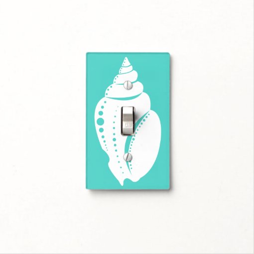 Elegant White Seashell & Sea Green Light Switch Cover | Zazzle