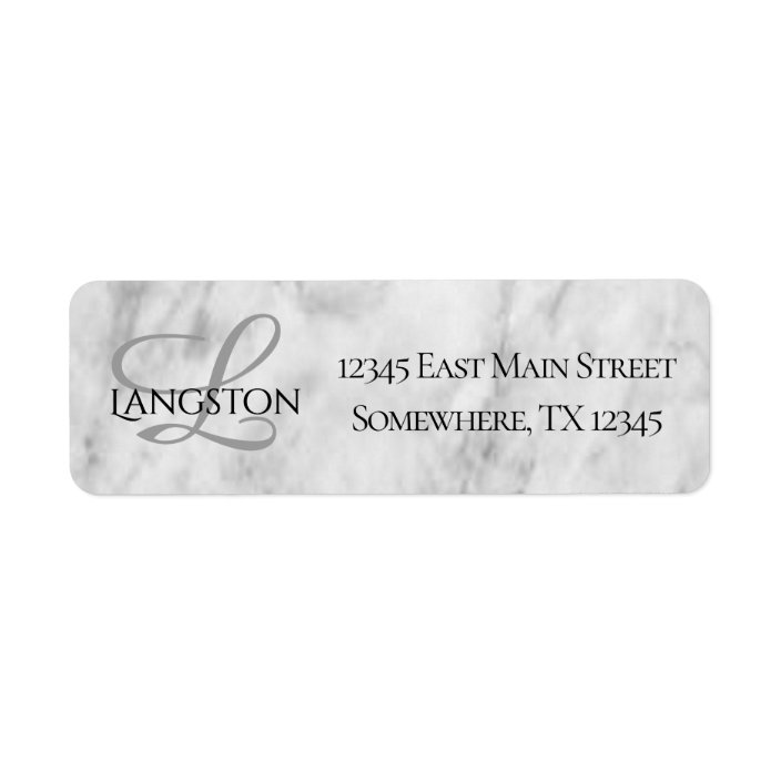 Elegant White Silver and Gray Textured Marble Label | Zazzle.com