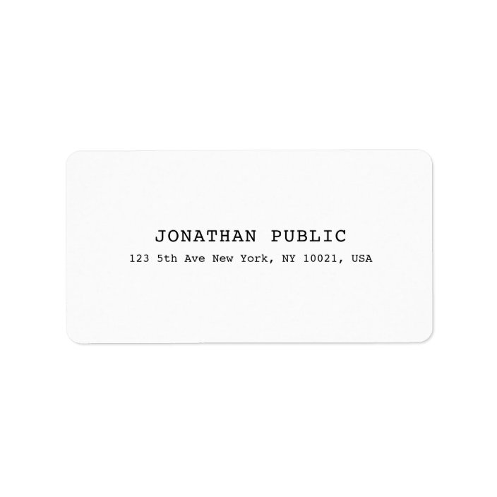 Elegant White Simple Template Classic Look Retro Label | Zazzle.com