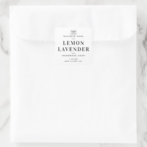 Elegant white square product labels | Zazzle