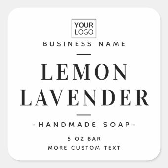 Elegant white square product labels | Zazzle