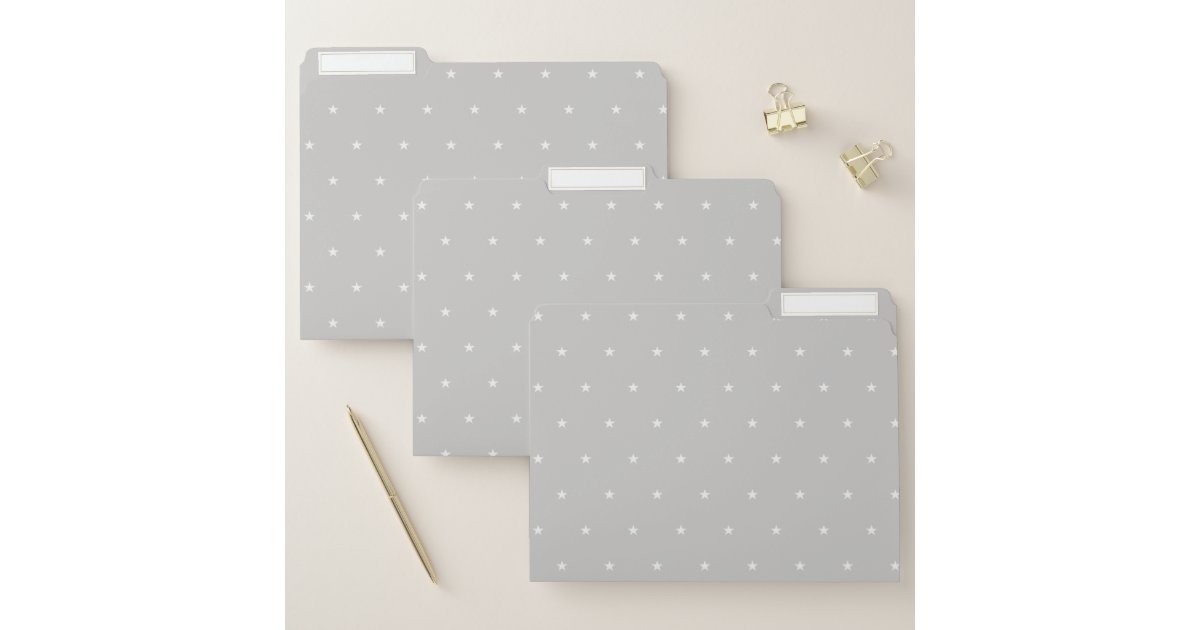 Elegant White Star Pattern File Folder | Zazzle