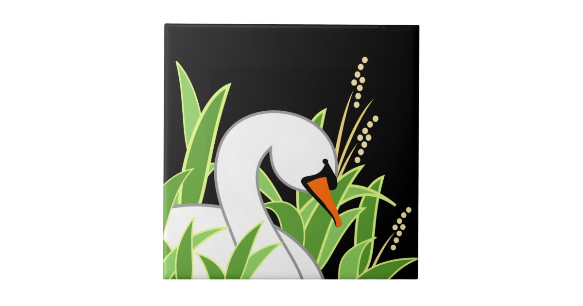 Elegant White Swan Ceramic Tile | Zazzle