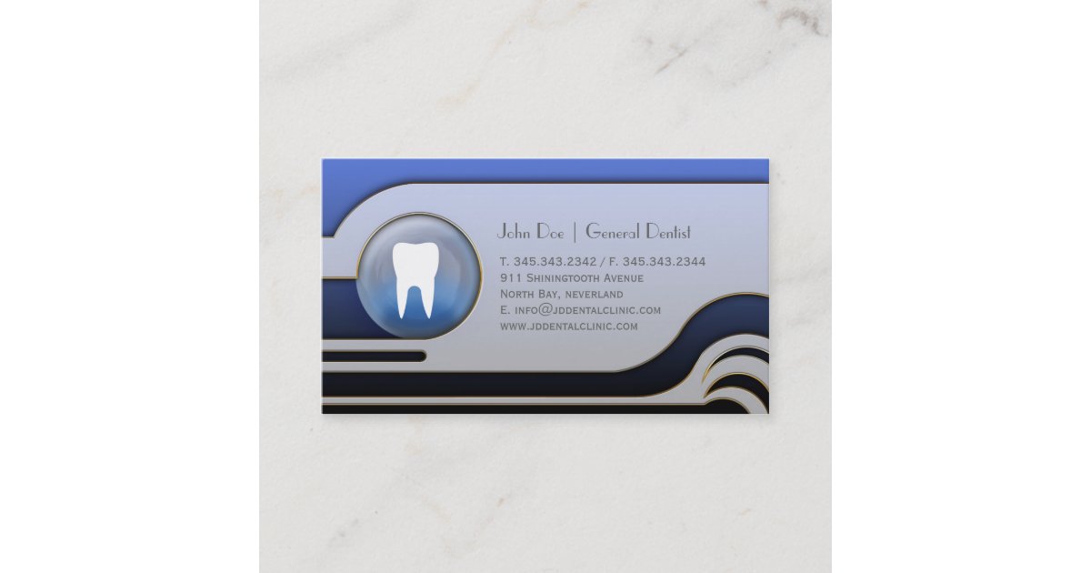 Elegant white teeth dentist dental business card | Zazzle