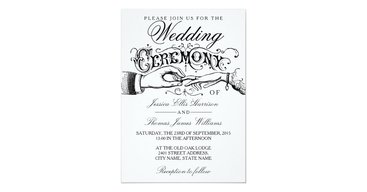 Elegant White Wedding Ceremony Invitations | Zazzle.com