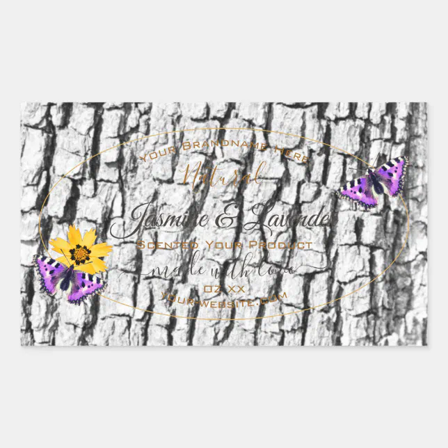 Elegant White Wood Grain Tree Bark Product Labels | Zazzle