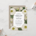 Elegant White Zinnia Flower Ivory Floral Wedding Invitation | Zazzle