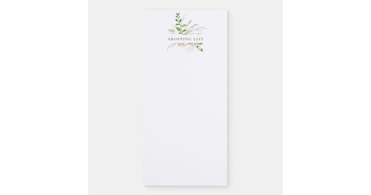 Elegant Wildflower Botanical Magnetic Notepad | Zazzle