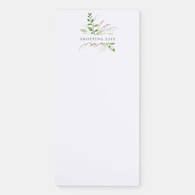 Elegant Wildflower Botanical Magnetic Notepad | Zazzle