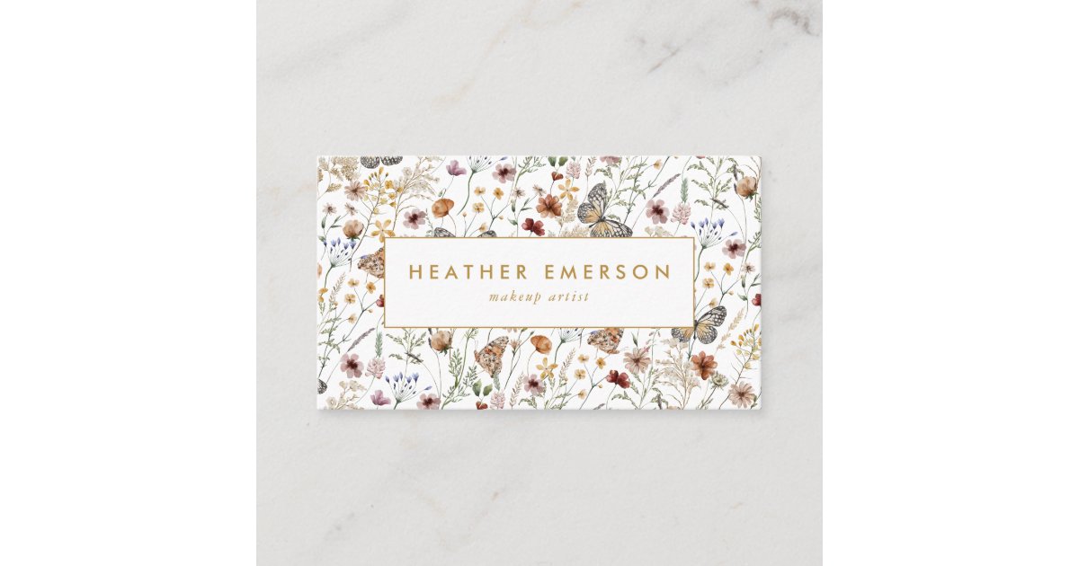 Elegant Wildflower Business Card | Zazzle