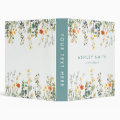 Elegant Wildflower Field 3 Ring Binder | Zazzle