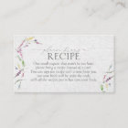 Elegant Wildflower Floral Please Bring A Recipe Enclosure Card | Zazzle