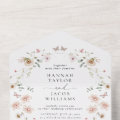 Elegant Wildflower Floral Wedding All In One Invitation | Zazzle