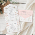 Elegant Wildflower Floral Wedding All In One Invitation | Zazzle