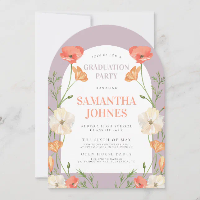 Elegant Wildflower Graduation Party Invitation | Zazzle