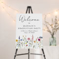 Elegant Wildflower Graduation Party Welcome Sign | Zazzle