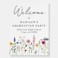Elegant Wildflower Graduation Party Welcome Sign | Zazzle