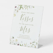 Elegant Wildflower guess how many kisses game sign | Zazzle
