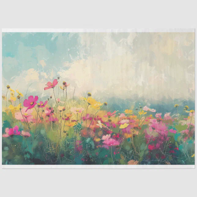 Elegant Wildflower Impressionist Decoupage Tissue Paper | Zazzle