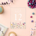 Elegant Wildflower Meadow Acrylic Table Number | Zazzle