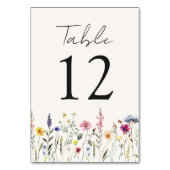 Elegant Wildflower Meadow Cream Wedding Table Number | Zazzle