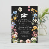 Elegant Wildflower Meadow Garden Twin Graduation Invitation | Zazzle