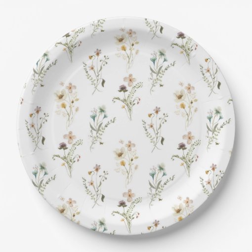 Elegant Wildflower Paper Plate | Zazzle
