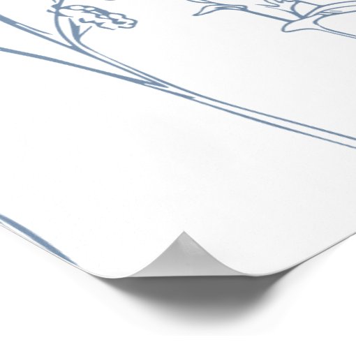 Elegant Wildflower Periwinkle Wedding Welcome Sign | Zazzle